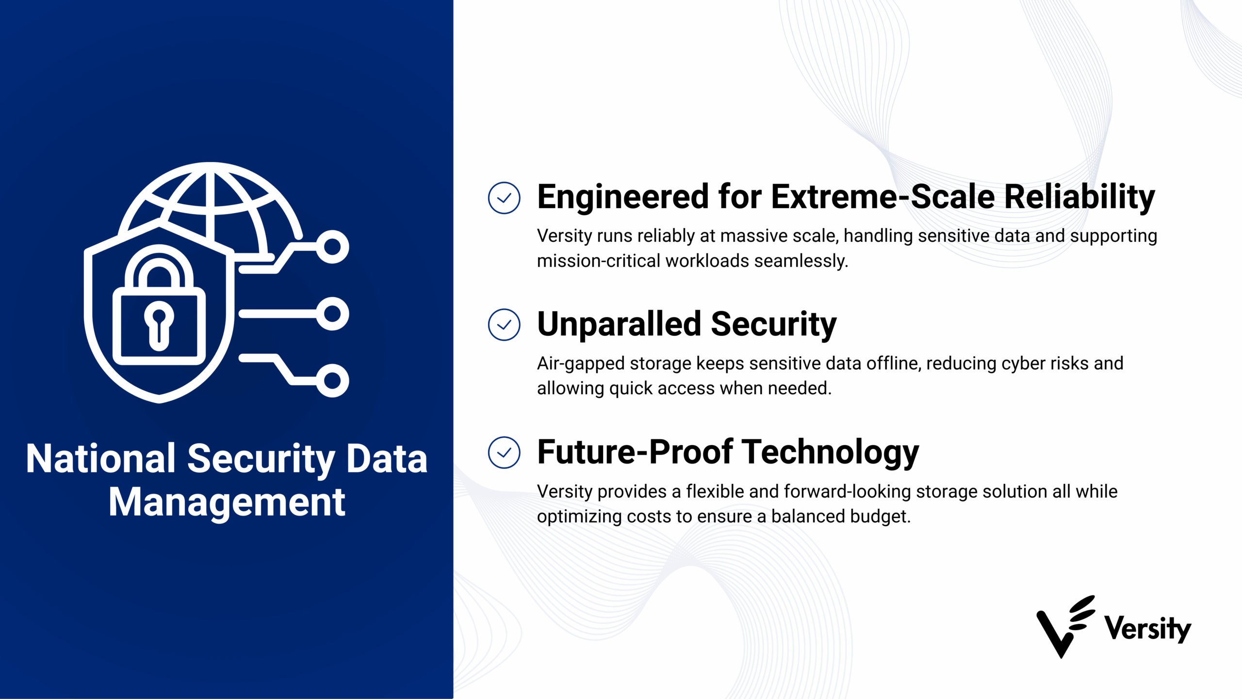 Secure & Scalable Data Storage for National Security | Versity
